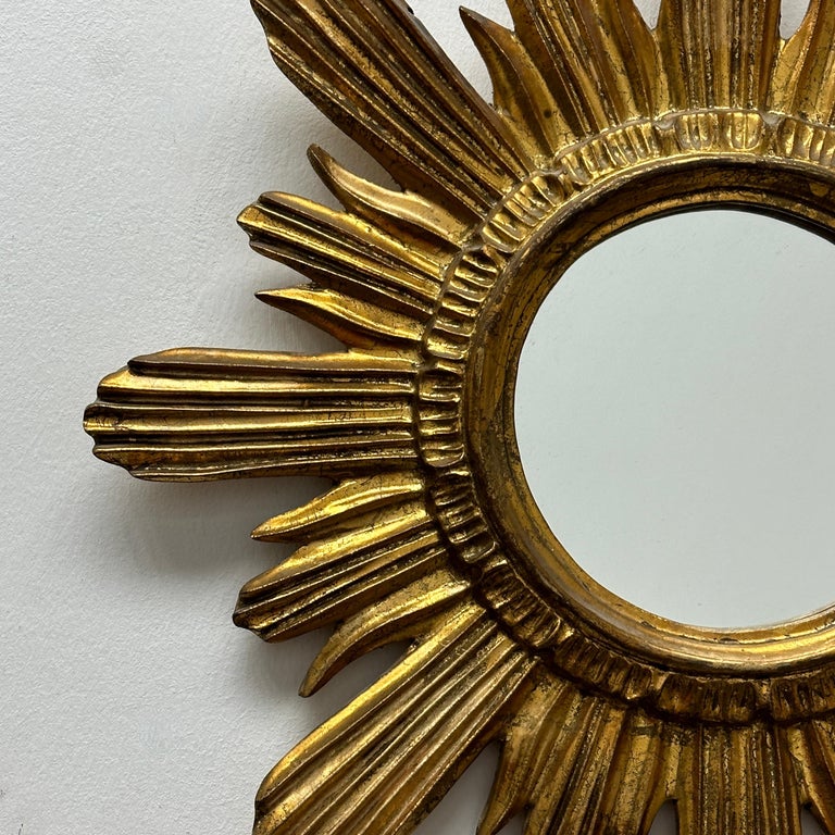Beautiful Sunburst Starburst Mirror Wood Stucco, Italy, circa 1960s For ...