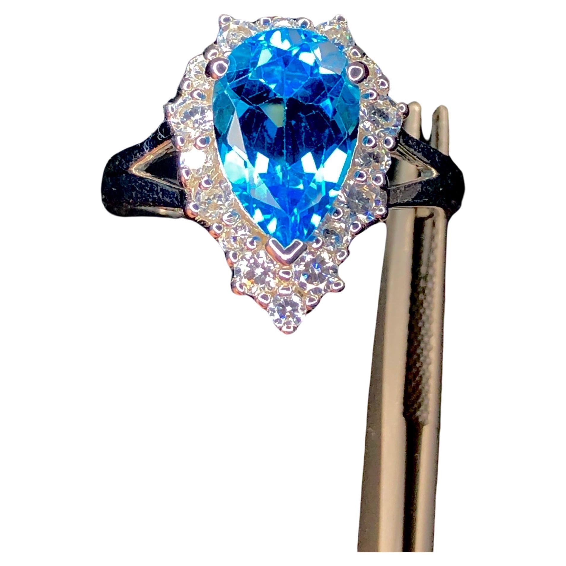 Beautiful Swiss Topaz 925 Silver Cubic Zircons For Sale at 1stDibs