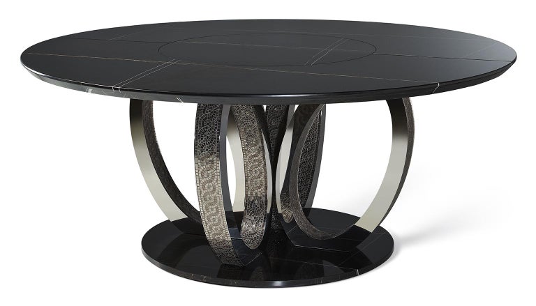 Beautiful Table Base and Top in Marble Rings in Bronze or Polished with ...