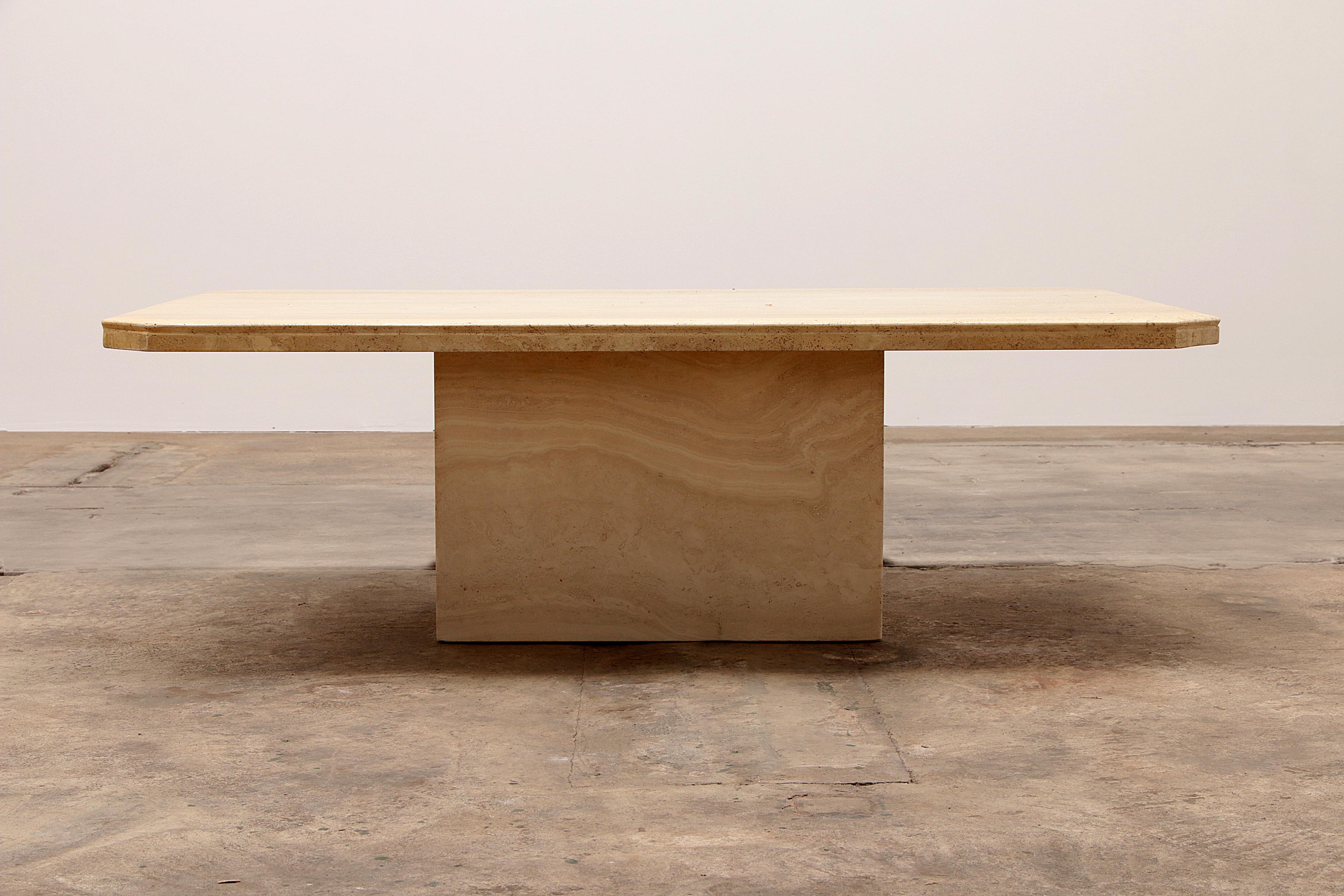 Beautiful Travertine Coffee Table Elongated Model, 1970 For Sale at 1stDibs