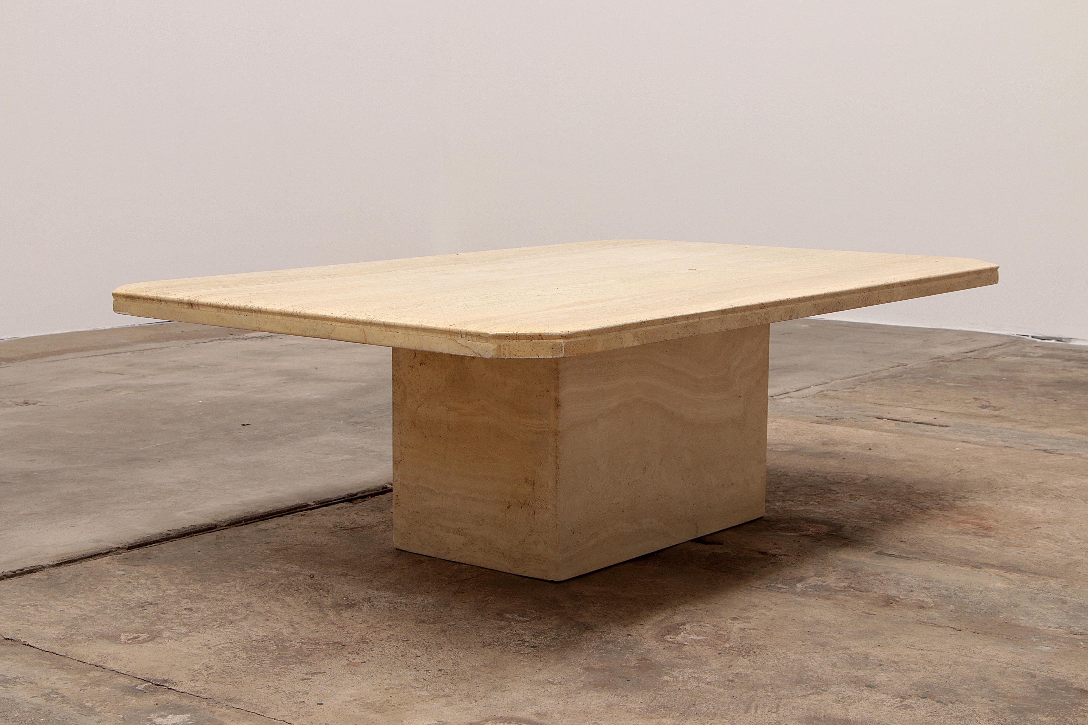 Beautiful Travertine Coffee Table Elongated Model, 1970 For Sale at 1stDibs