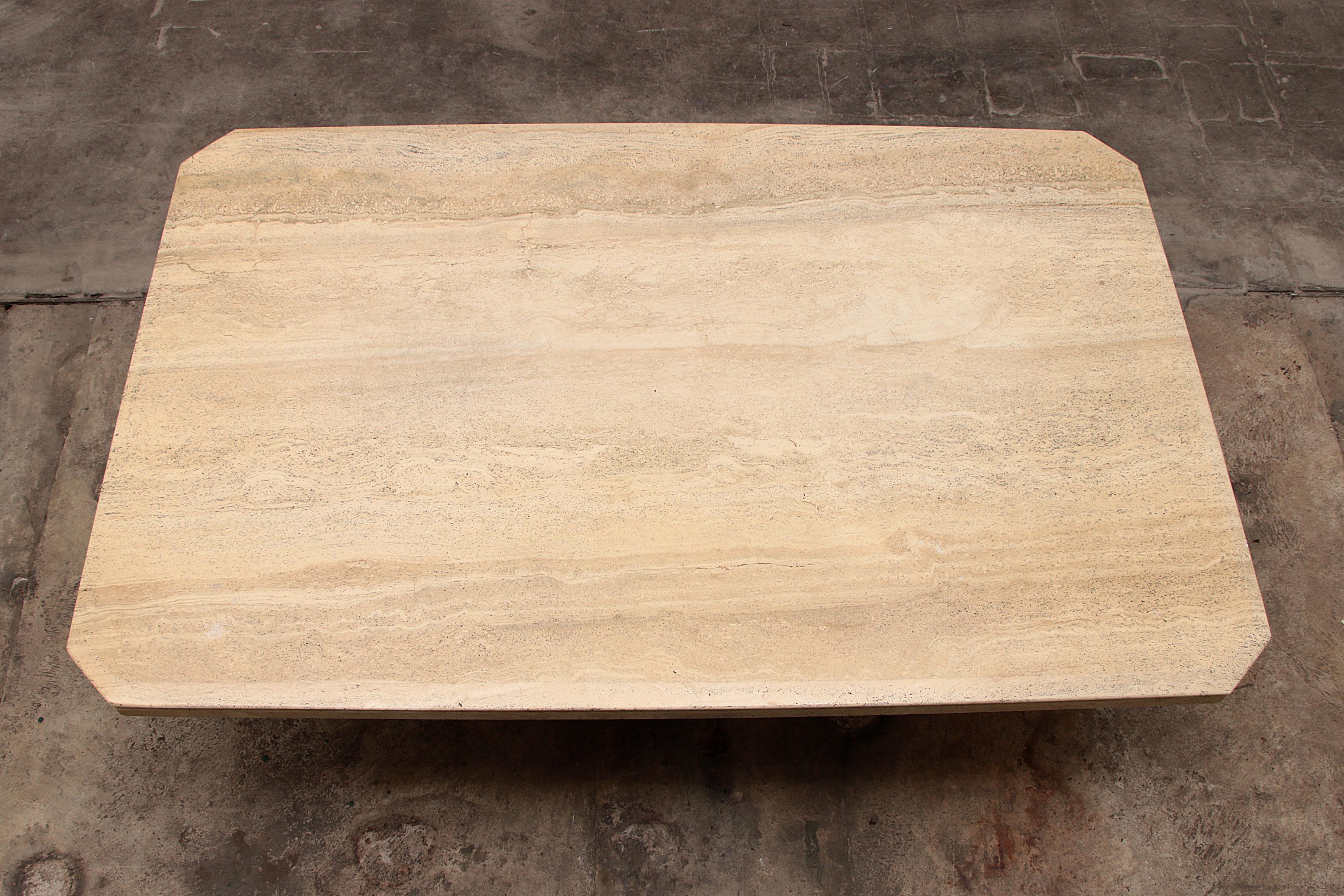 Beautiful Travertine Coffee Table Elongated Model, 1970 For Sale at 1stDibs