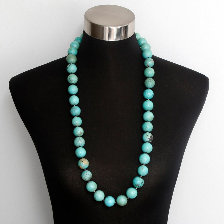 Beautiful Turquoise Bead Necklace at 1stDibs