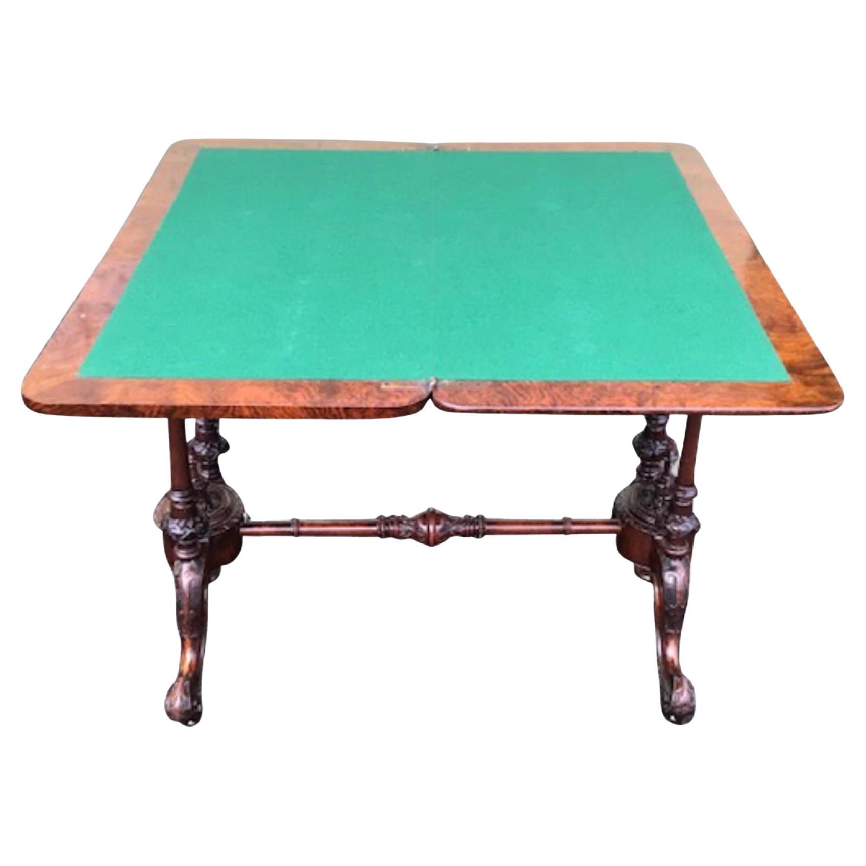 Victorian Burr Walnut Turn over Games Table, Tea Table, Scotland 1870 ...
