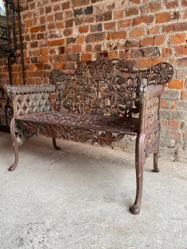 Beautiful Victorian Style Cast Iron Garden Bench Seat Ornate at 1stDibs
