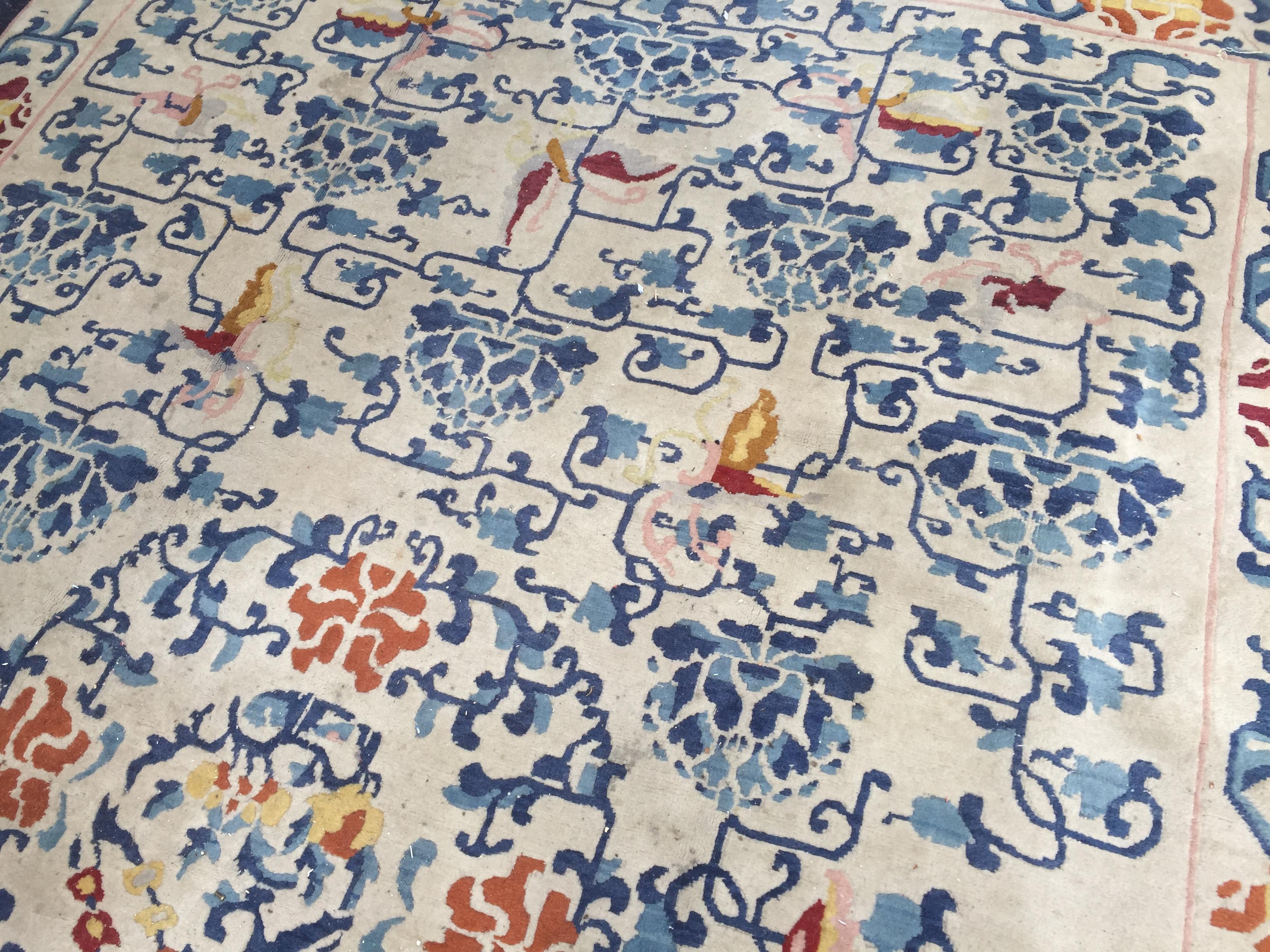 Beautiful Vintage Art Deco Tibetan Chinese Rug For Sale at 1stDibs