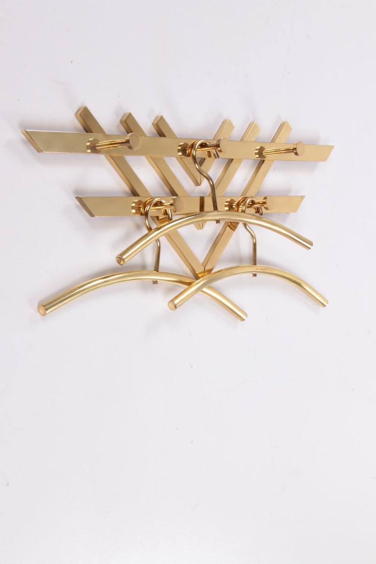 Beautiful Vintage Brass Wall Coat Rack Regency Style, 1970 France For ...