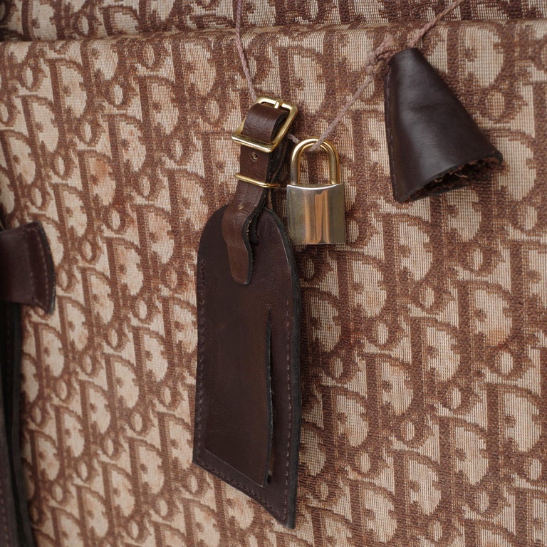 Beautiful vintage Christian Dior suitcase in brown monogram canvas and ...