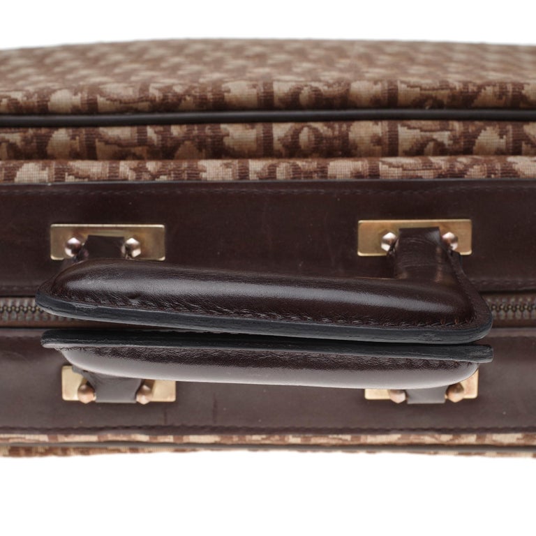 Beautiful vintage Christian Dior suitcase in brown monogram canvas and ...