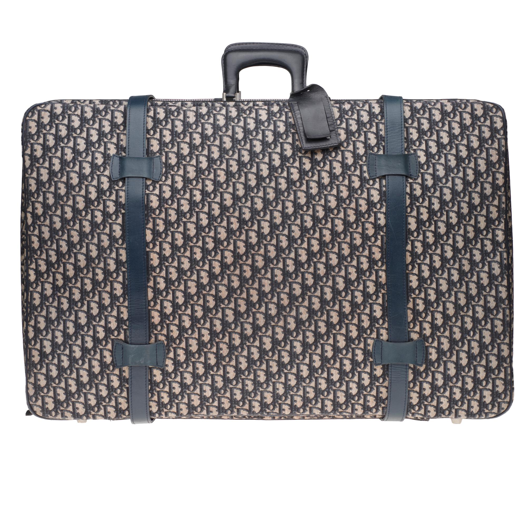 Beautiful vintage Christian Dior suitcase in navy blue monogram canvas ...