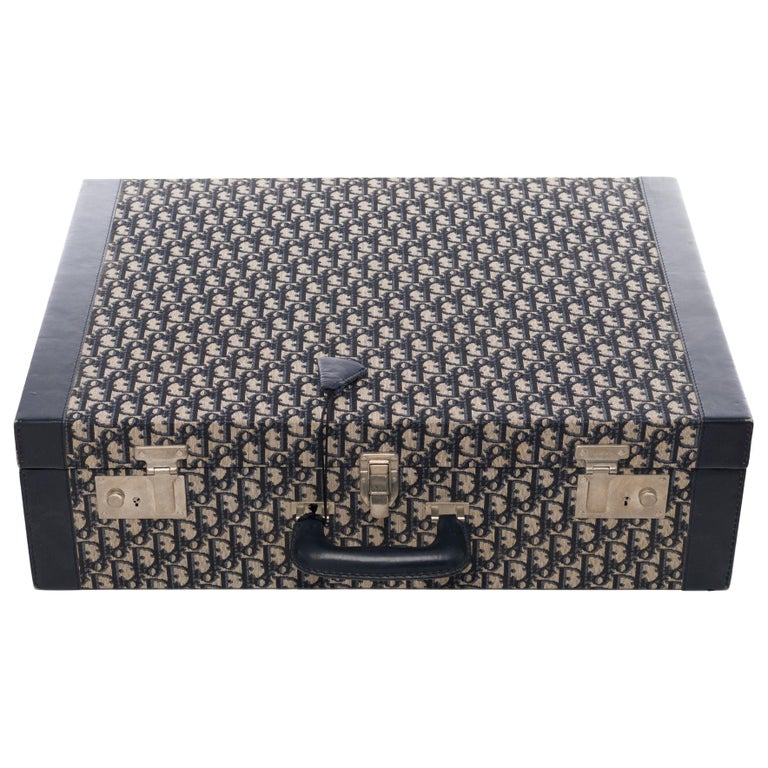Beautiful vintage Christian Dior suitcase in navy blue monogram canvas ...