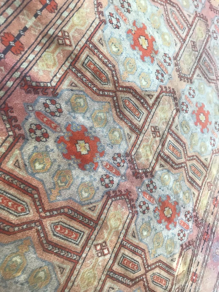 Beautiful Vintage Geometrical Design Turkmen Rug For Sale at 1stDibs
