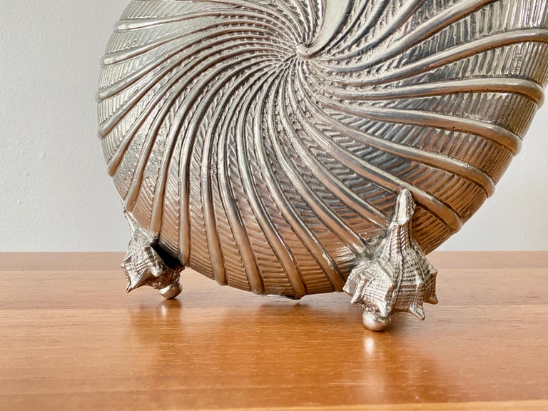 Beautiful Vintage Giovanni Patrini Pewter Shell Wine Cooler For Sale at ...