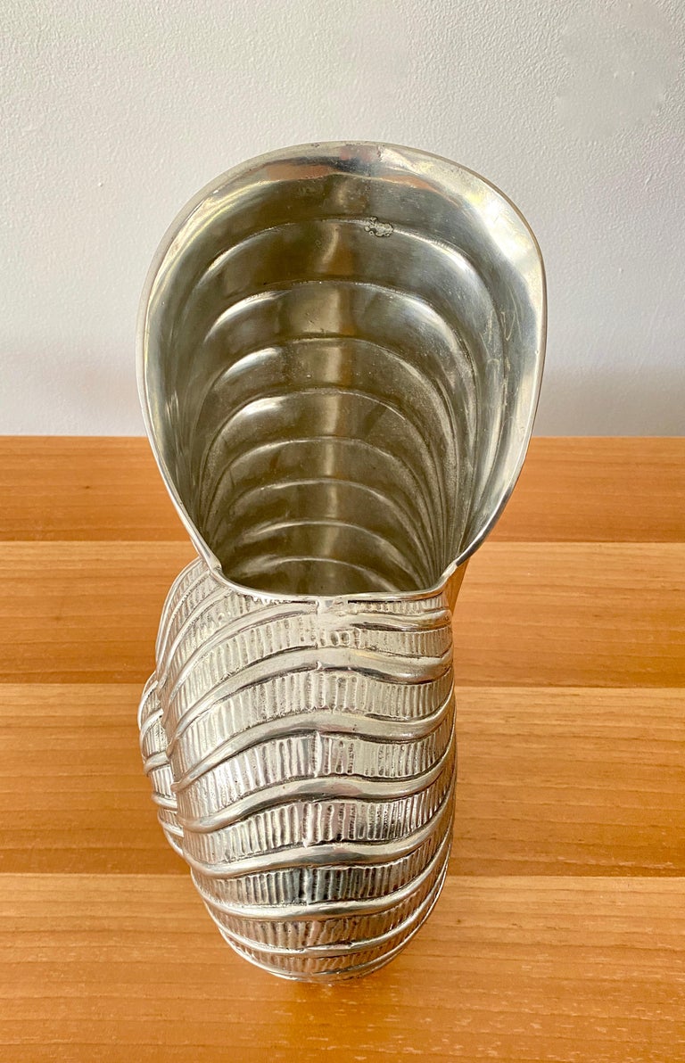 Beautiful Vintage Giovanni Patrini Pewter Shell Wine Cooler For Sale at ...