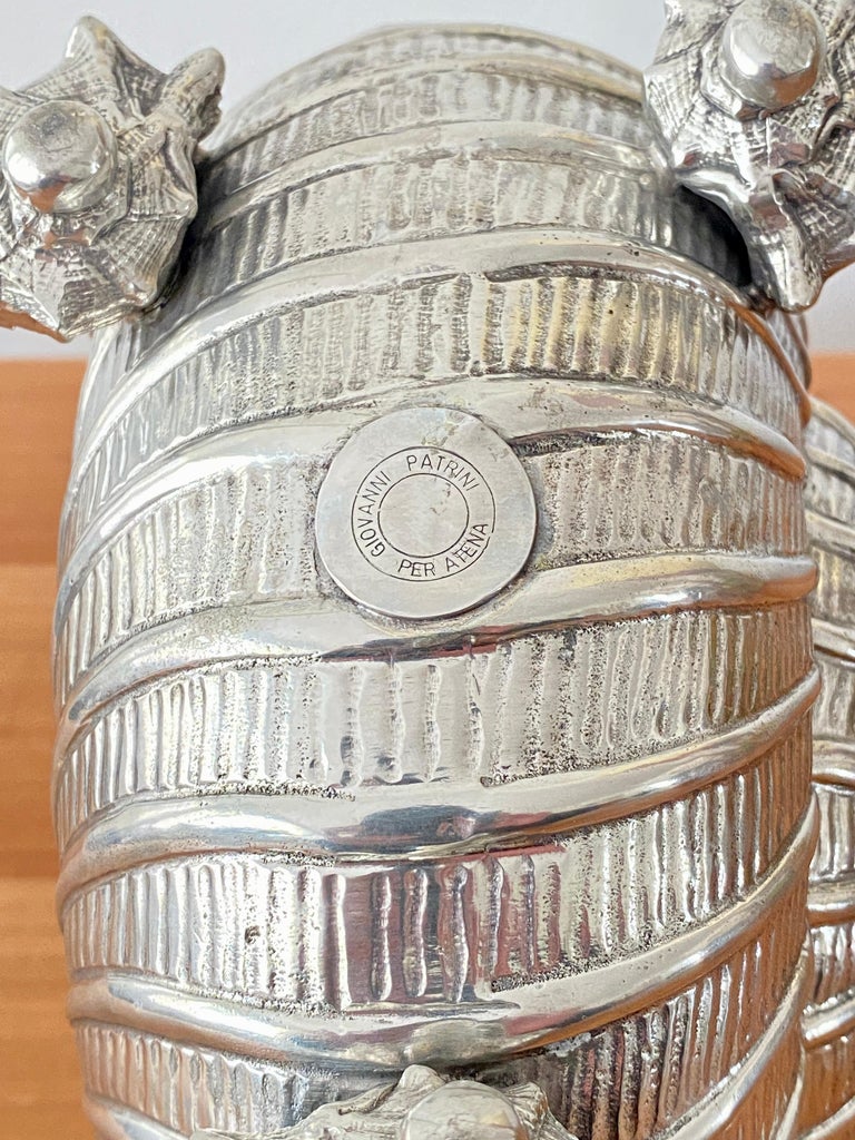 Beautiful Vintage Giovanni Patrini Pewter Shell Wine Cooler For Sale at ...