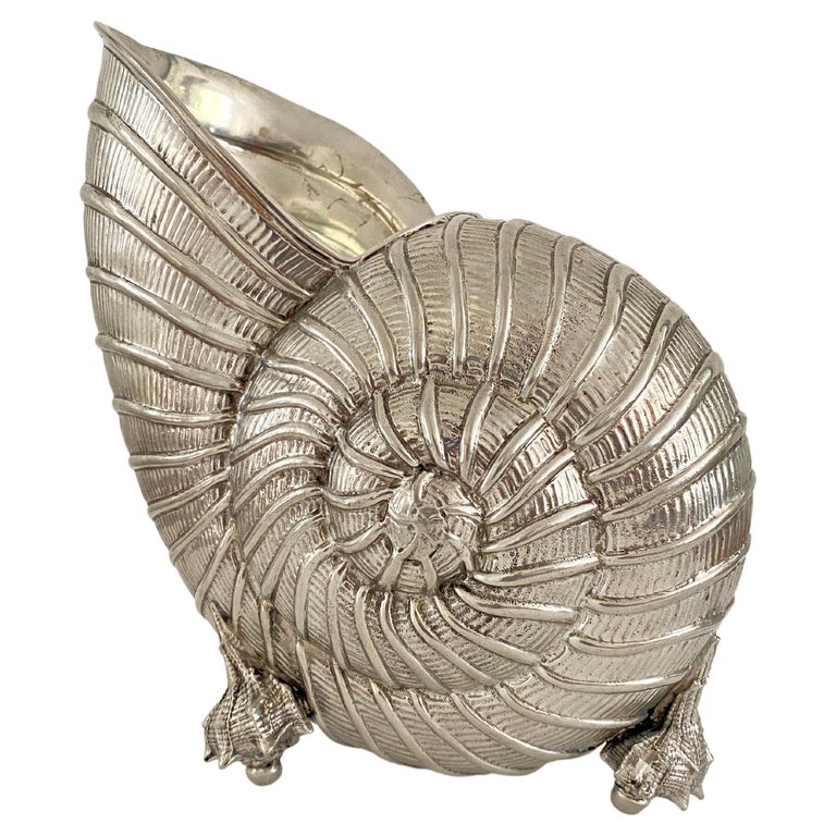 Beautiful Vintage Giovanni Patrini Pewter Shell Wine Cooler For Sale at ...