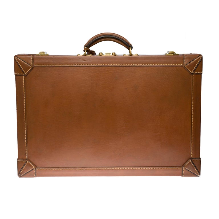 Beautiful vintage Hermès suitcase in brown calf leather at 1stDibs