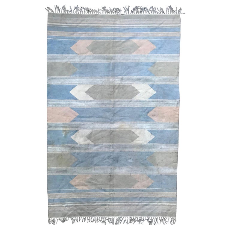 Beautiful Vintage Indian Flat-Woven Rug For Sale at 1stDibs