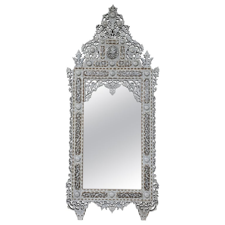 Beautiful Vintage Large Mother of Pearl Mirror at 1stDibs