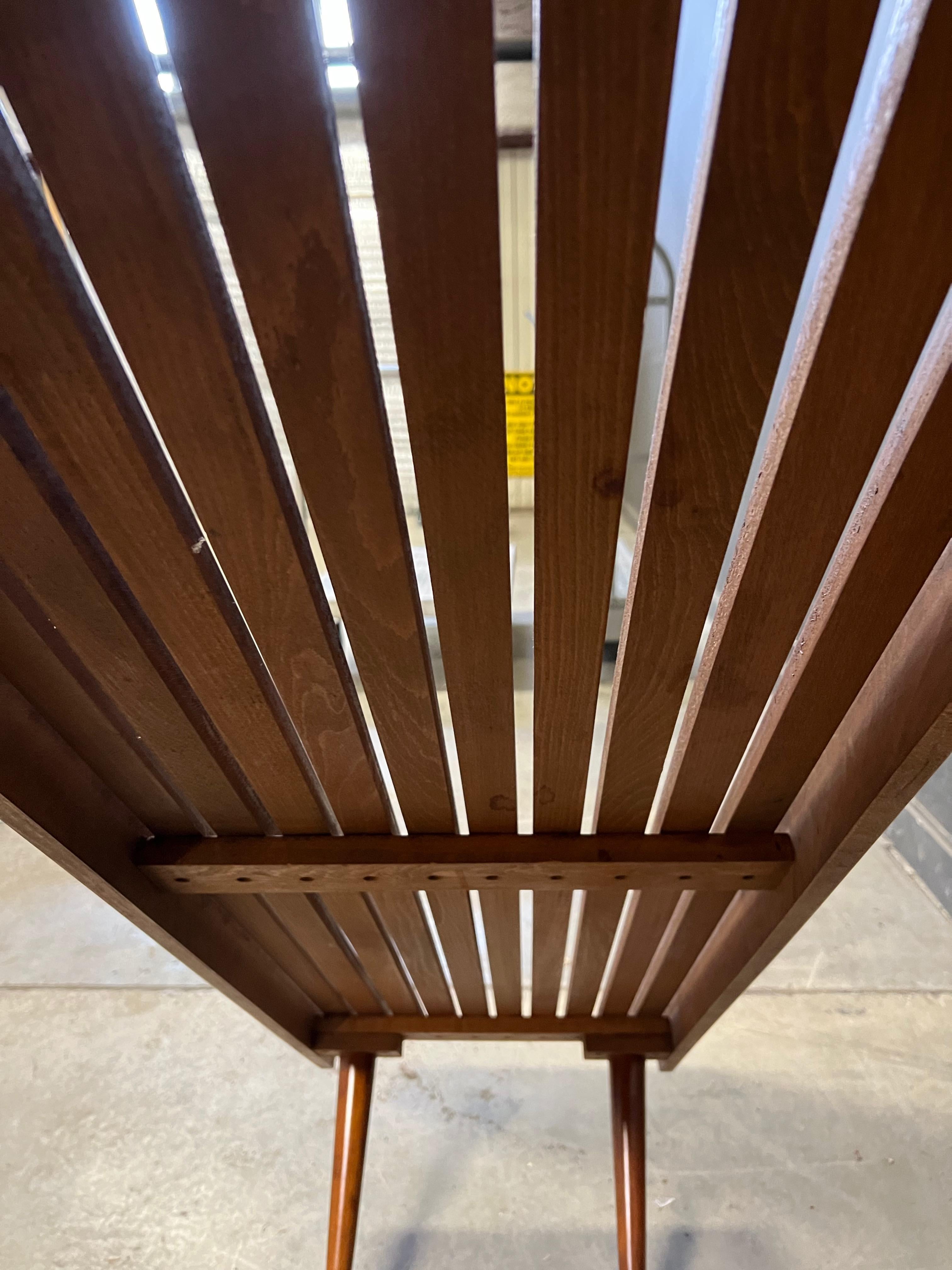 Beautiful Vintage Modern Walnut Slat Bench at 1stDibs | modern slat bench