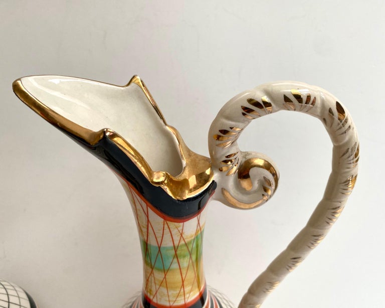 Beautiful Vintage Paired Vases/Pitchers, H.Bequet, Belgium, 1970 Set 2 ...