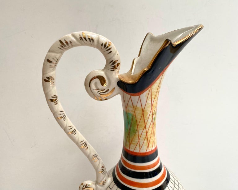 Beautiful Vintage Paired Vases/Pitchers, H.Bequet, Belgium, 1970 Set 2 For Sale at 1stDibs