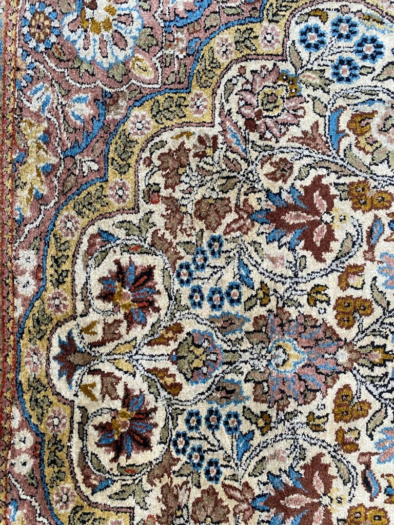 Beautiful Vintage Silk Kashmir Rug For Sale at 1stDibs