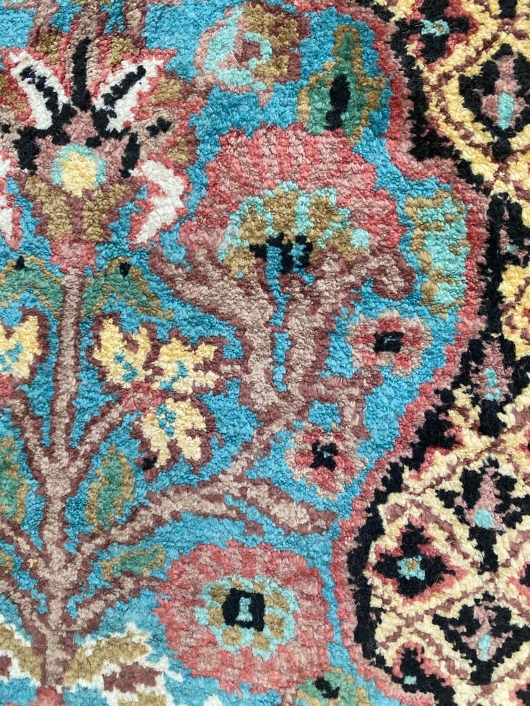 Beautiful Vintage Silk Kashmir Rug For Sale at 1stDibs