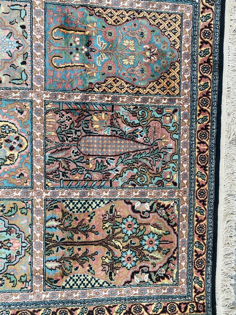 Beautiful Vintage Silk Kashmir Rug For Sale at 1stDibs