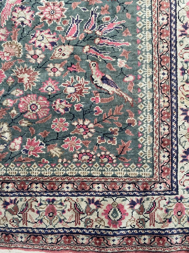 Beautiful Vintage Silk Turkish Kayseri Rug For Sale at 1stDibs
