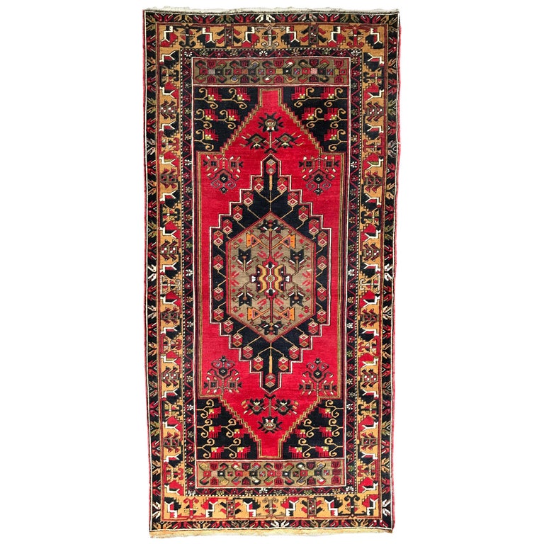 Beautiful Vintage Turkish Konya Rug For Sale at 1stDibs