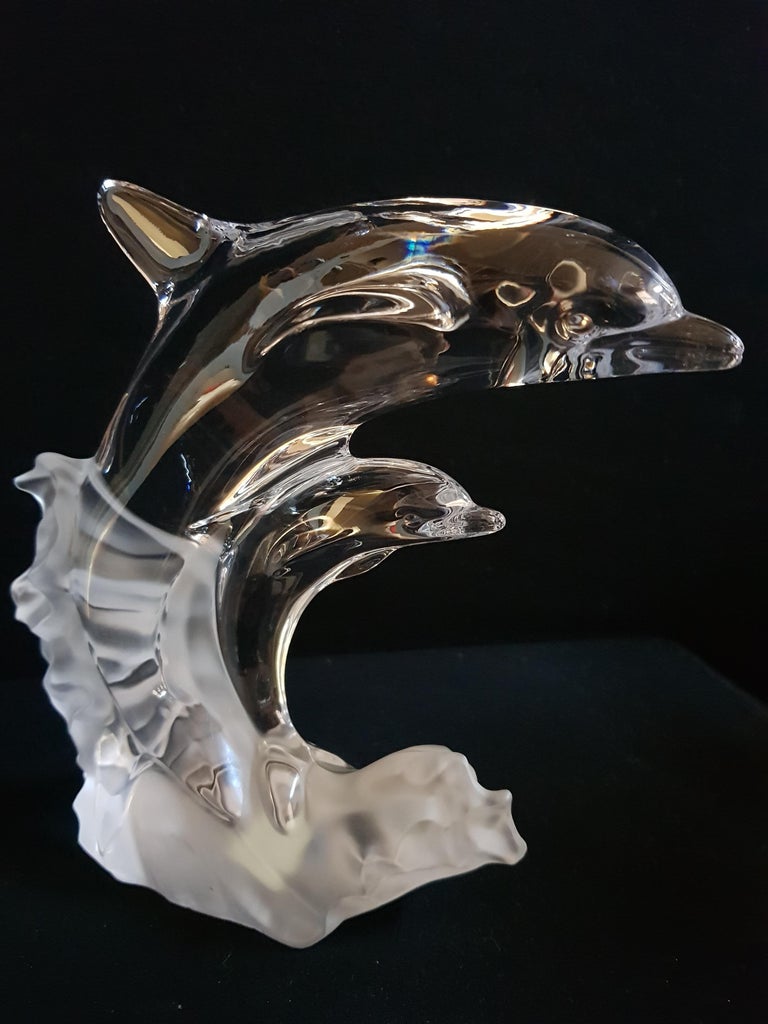 Beautiful Vintage Bleikristall Crystal Dolphins at 1stDibs
