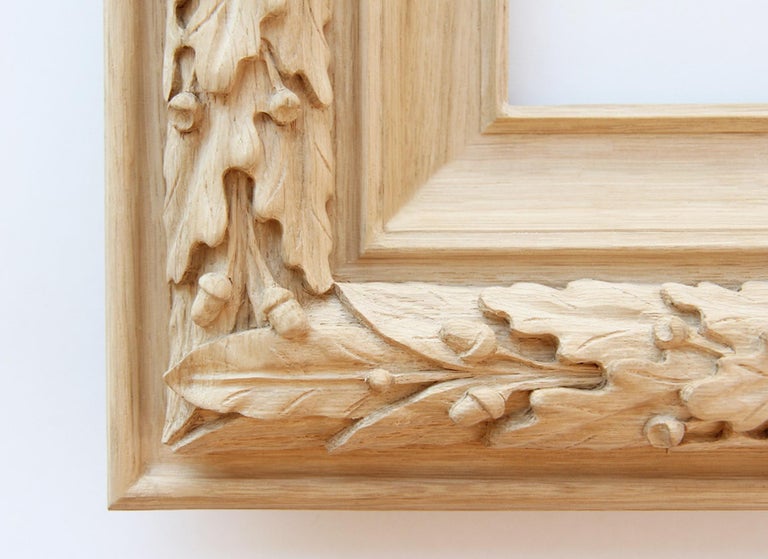Beautiful Wall Carved Wood Mirror Frame with a pattern of oak and ...