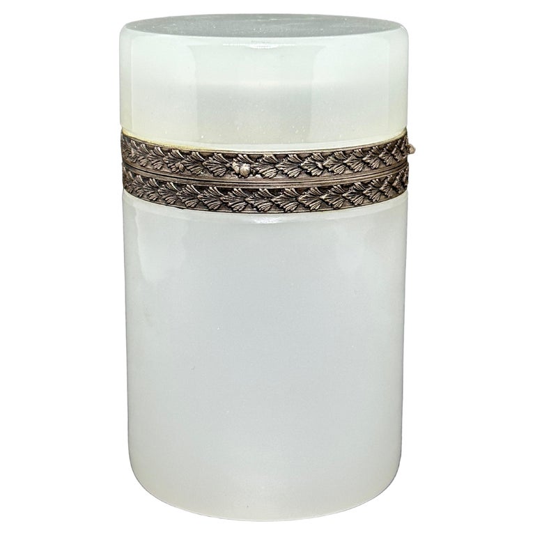 Beautiful White Opaline Cenedese Glass Box with Bronze Mounts, Italy ...