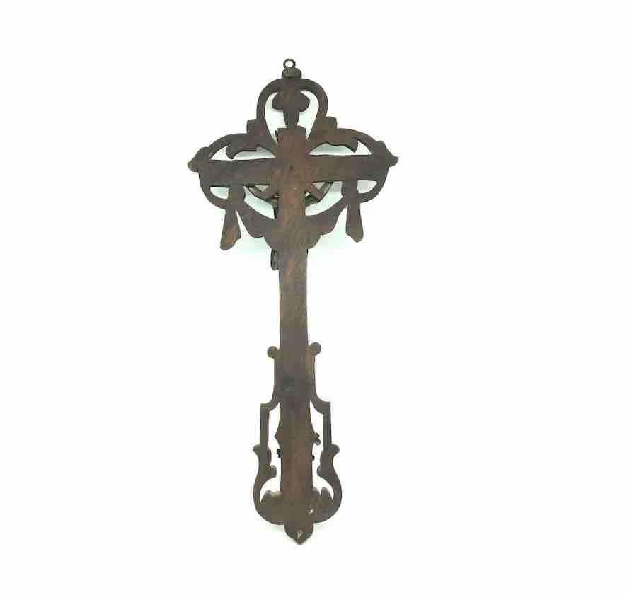 Beautiful Wood Carved Crucifix Antique German Black Forest Folk Art For ...