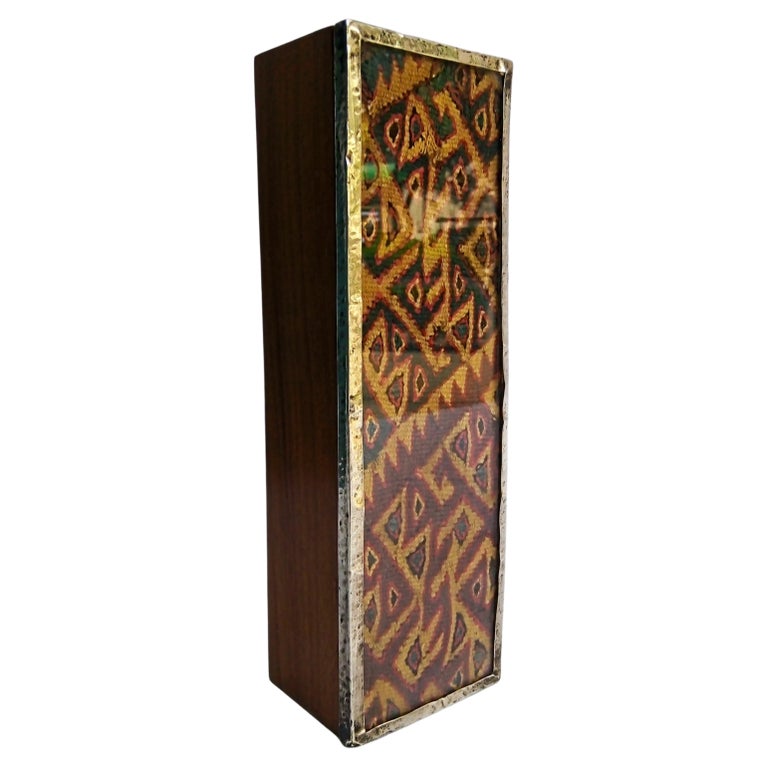 Beautiful Wooden Box with Silver Rim and Chancay Textile Fragment from ...