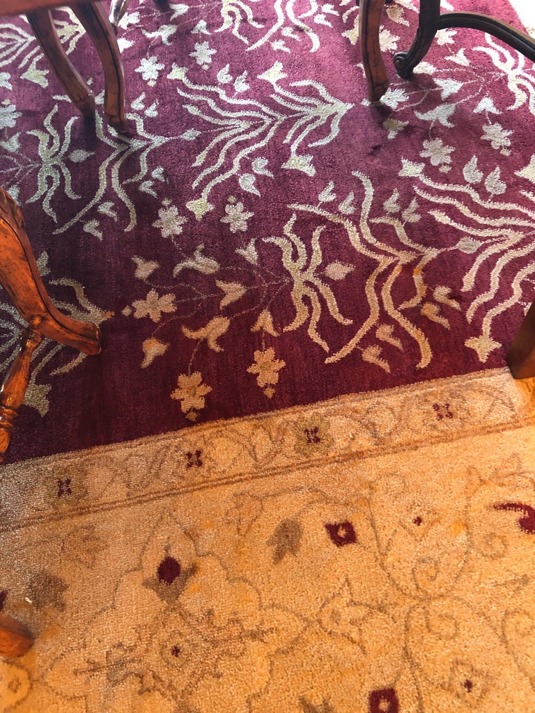 Beautiful Wool Rug in Maroon and Cream For Sale at 1stDibs