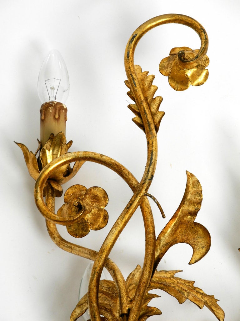 Beautiful XL 1960s Italian Gold-Plated Wall Lamp with Four Sockets For ...