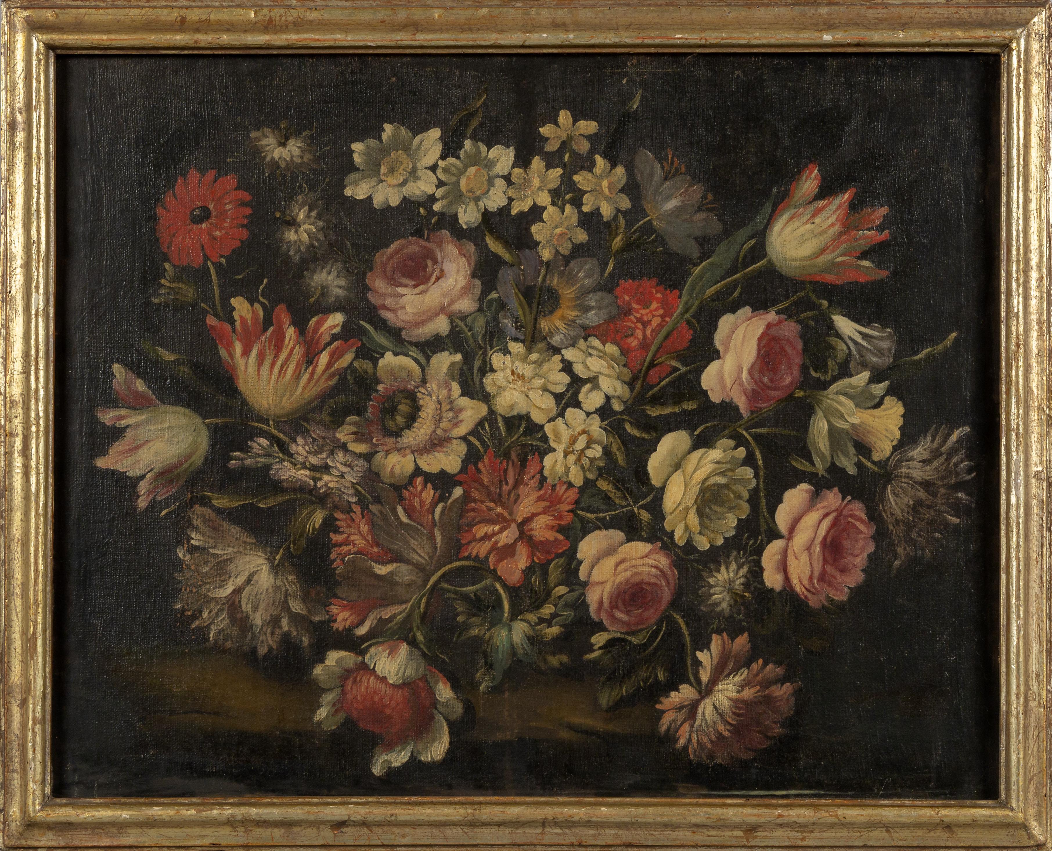 Beautifully aged pair of 17th cent. Baroque Italian Floral Still-Life ...