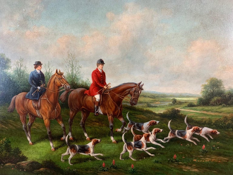 Beautifully Detailed Hunt Scene with Old World Style at 1stDibs