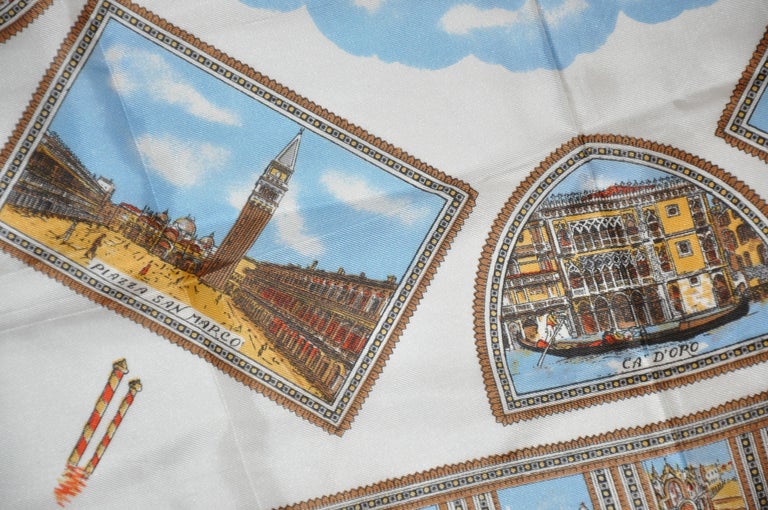 Beautifully Elegant "Scenes of Venice" Scarf For Sale at 1stDibs