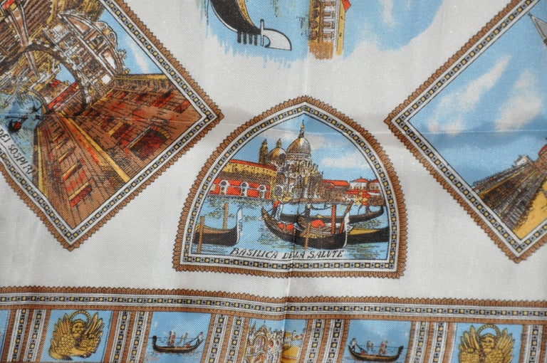 Beautifully Elegant "Scenes of Venice" Scarf For Sale at 1stDibs