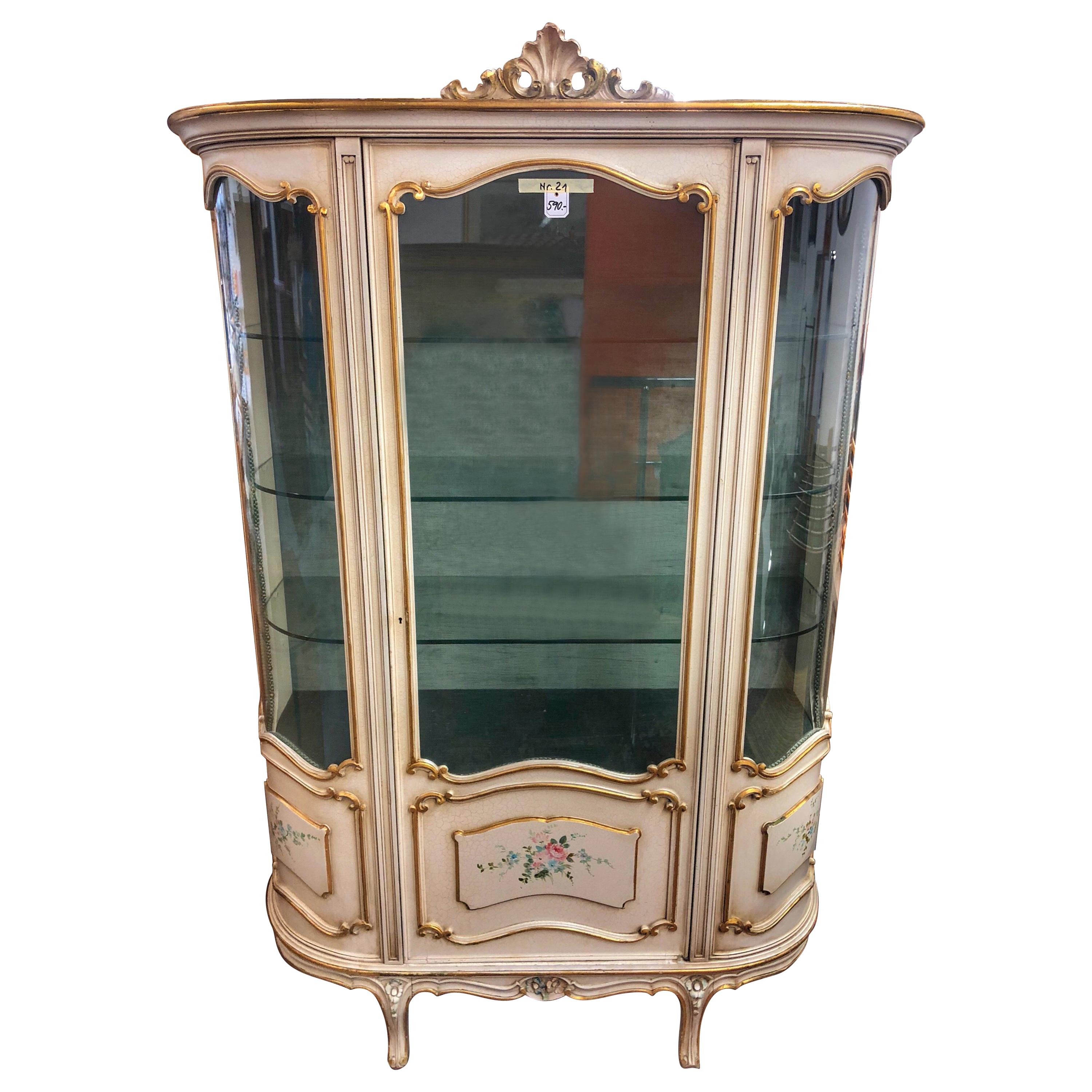 Beautifully Painted Wood Venetian Vitrine / Display, Italy at 1stDibs