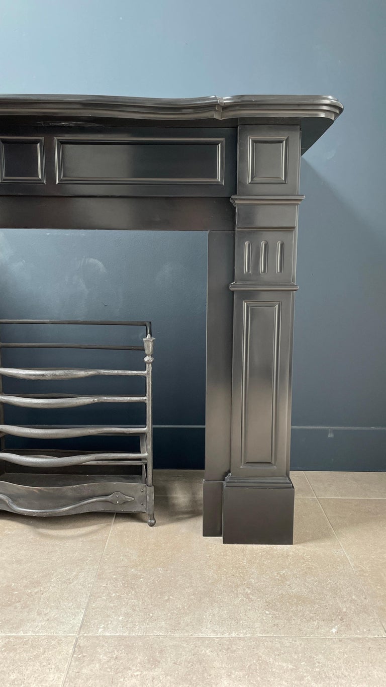 Beautifully Restored Antique Black Circular Fireplace For Sale at 1stDibs