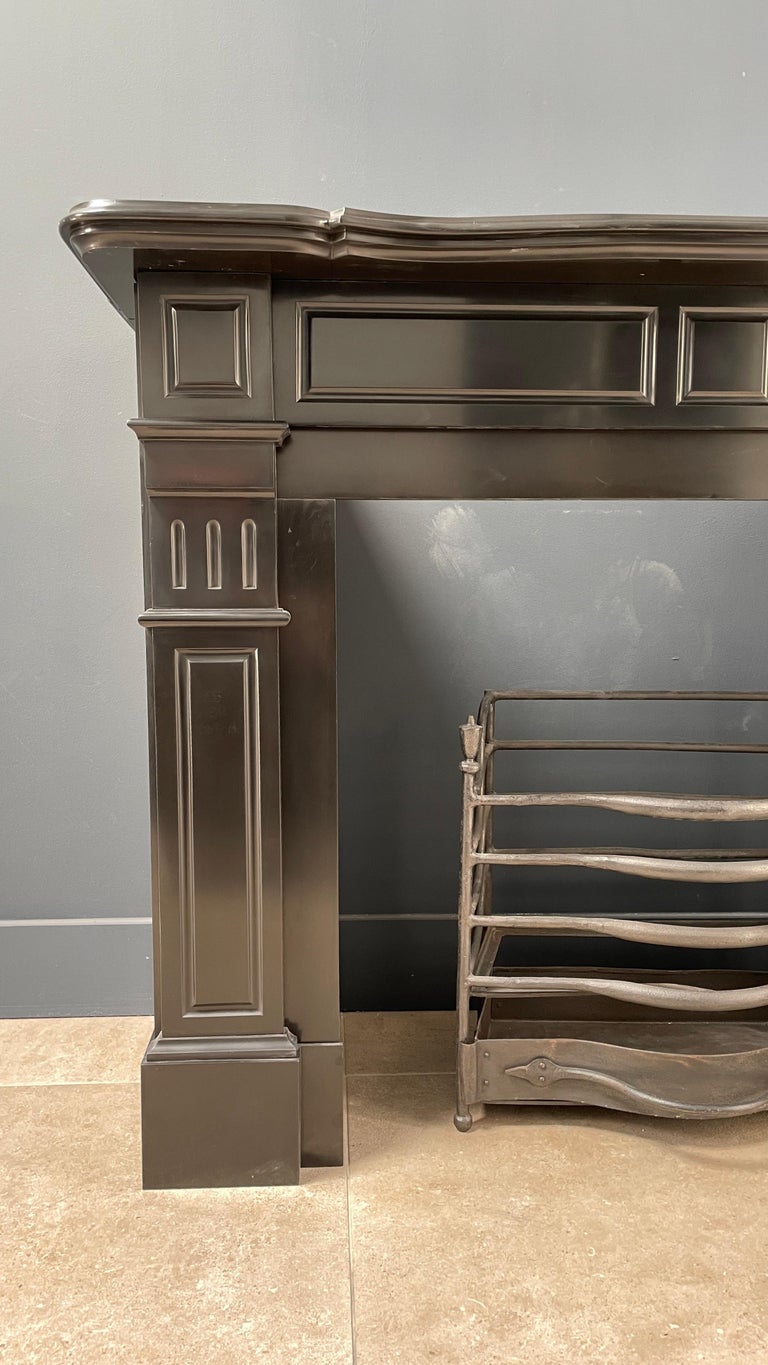 Beautifully Restored Antique Black Circular Fireplace For Sale at 1stDibs