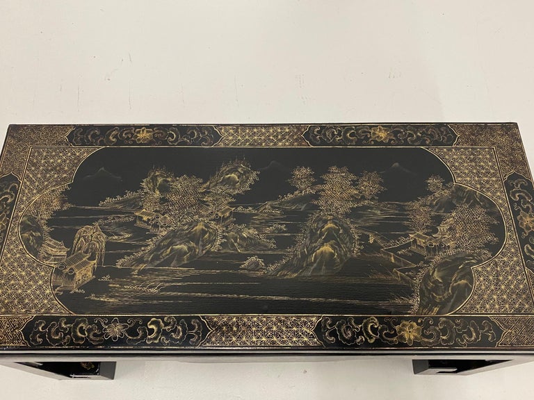 Beautifully Shaped and Decorated Chinese Lacquer Table For Sale at 1stDibs