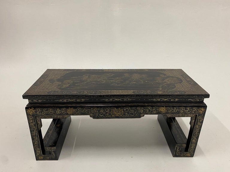 Beautifully Shaped and Decorated Chinese Lacquer Table For Sale at 1stDibs