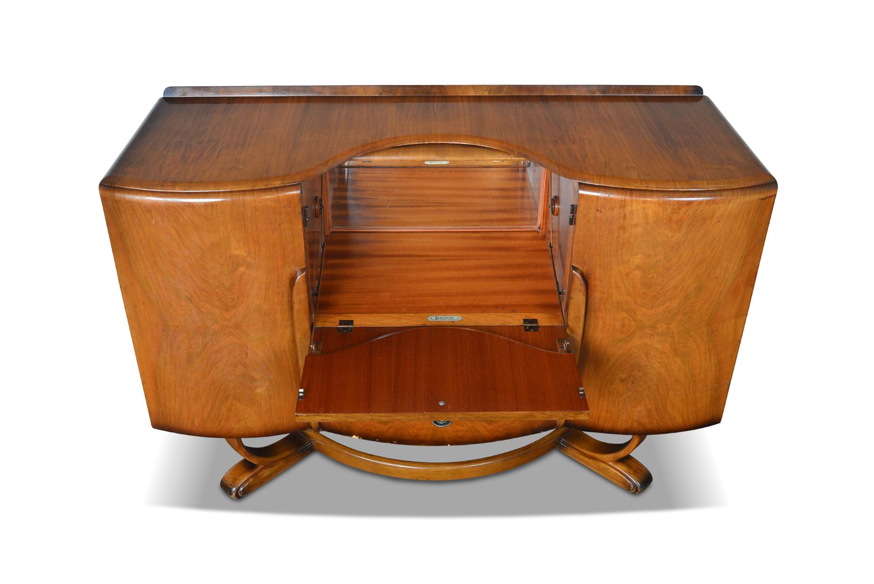 Beautility Art Deco Cocktail Bar / Drinks Cabinet in Walnut For Sale at ...