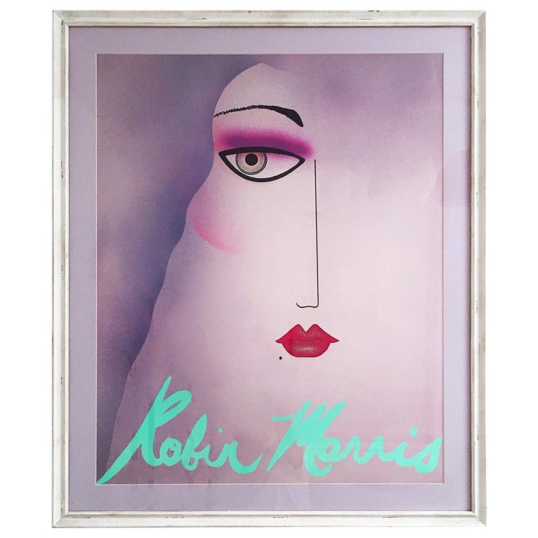 Robin Morris Beauty Illustration Portrait Poster Art Deco Style 1980s ...