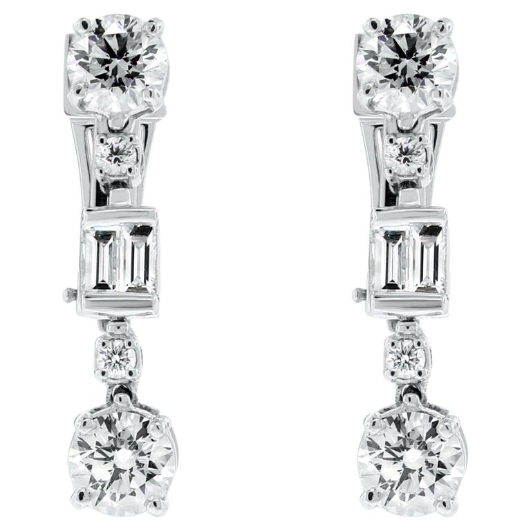 Beauvince Azea Diamond Earrings 3.71 Carat Diamonds in White Gold at ...